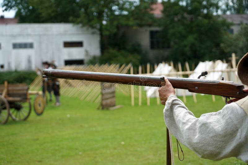 Shooting Exercises Were Organized with Old Rifles Stock Image - Image ...