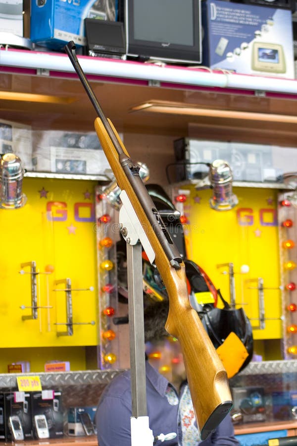 Shooting fairground stock image. Image of champion, armed - 64977943