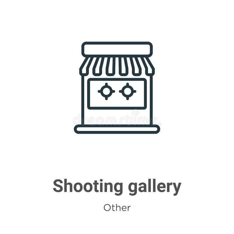 Gun Shooting Outline Vector Icon. Thin Line Black Gun Shooting Icon ...