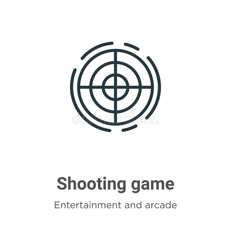 Gun Shooting Outline Vector Icon. Thin Line Black Gun Shooting Icon ...