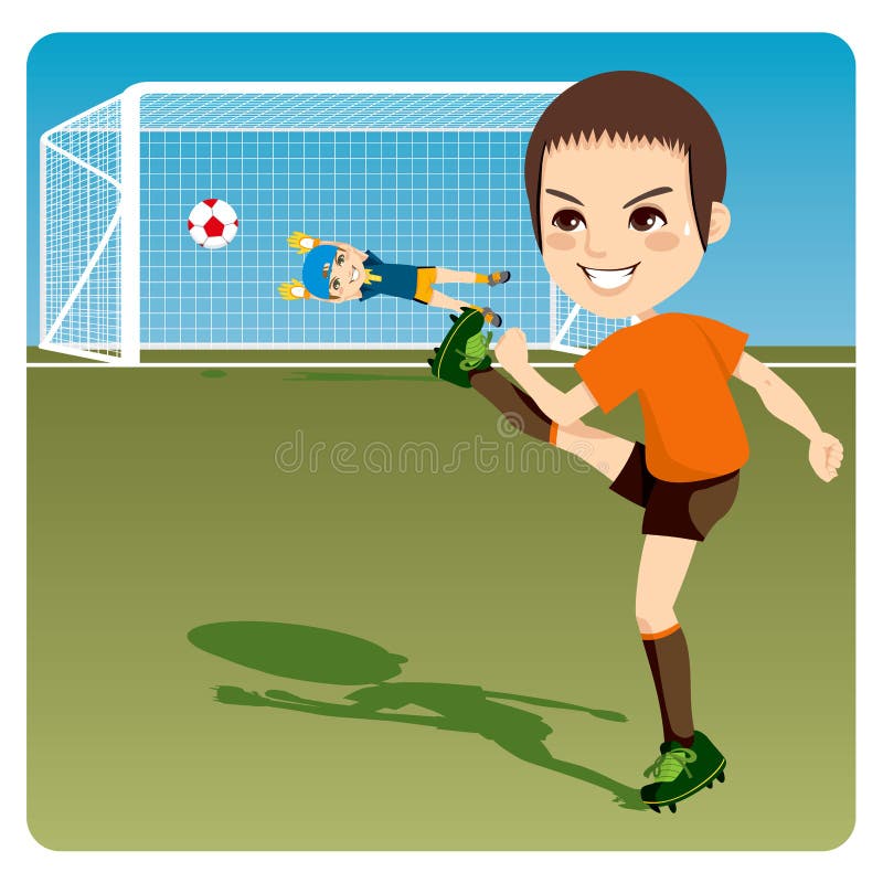 Shooting at goal stock vector. Illustration of uniform - 20655507