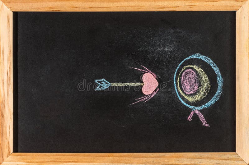 Shooting Heart Arrow To Target Stock Photo - Image of affection, board ...