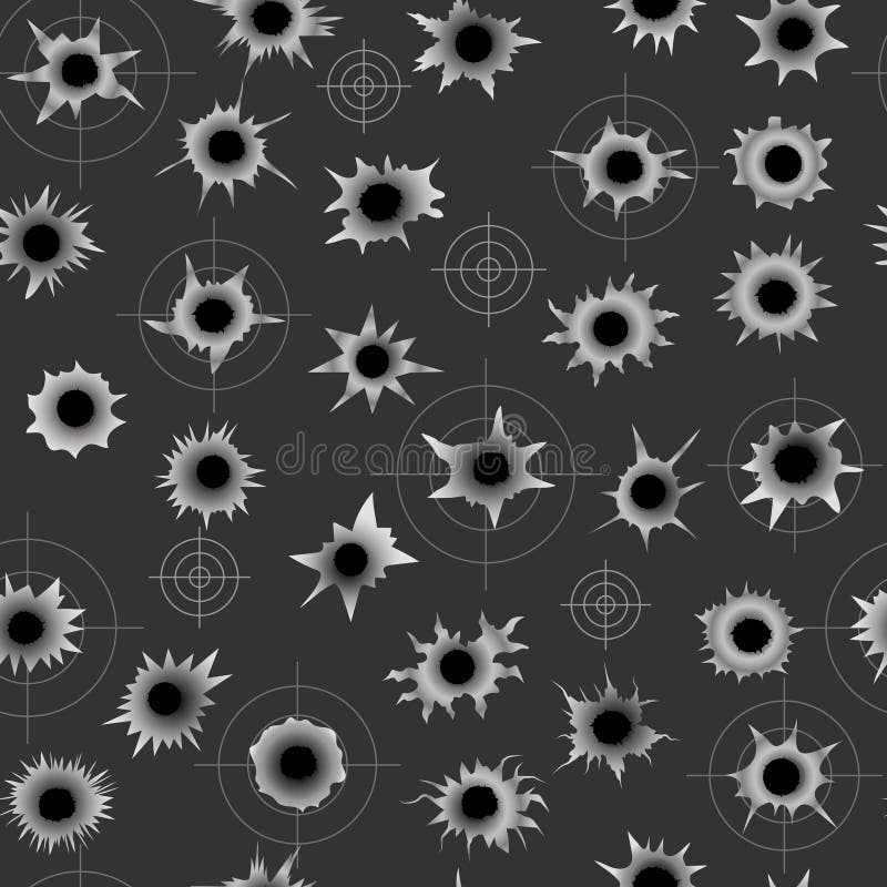 Shooting Holes Pattern. Gunshot Dots on Wall Recent Vector Seamless ...
