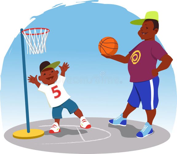 Shooting hoops stock vector. Illustration of backyard - 38142035