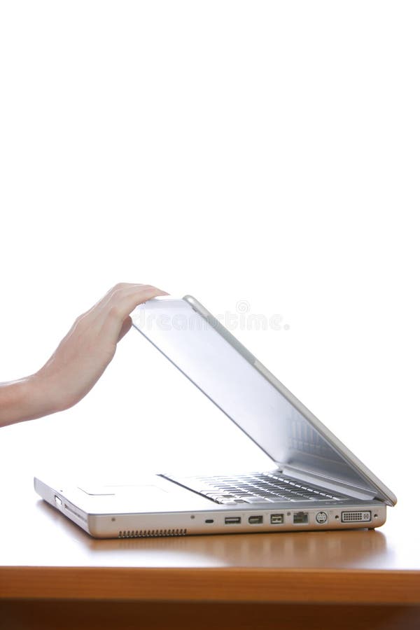 Hand Closing Laptop White Stock Photos - Free & Royalty-Free Stock ...