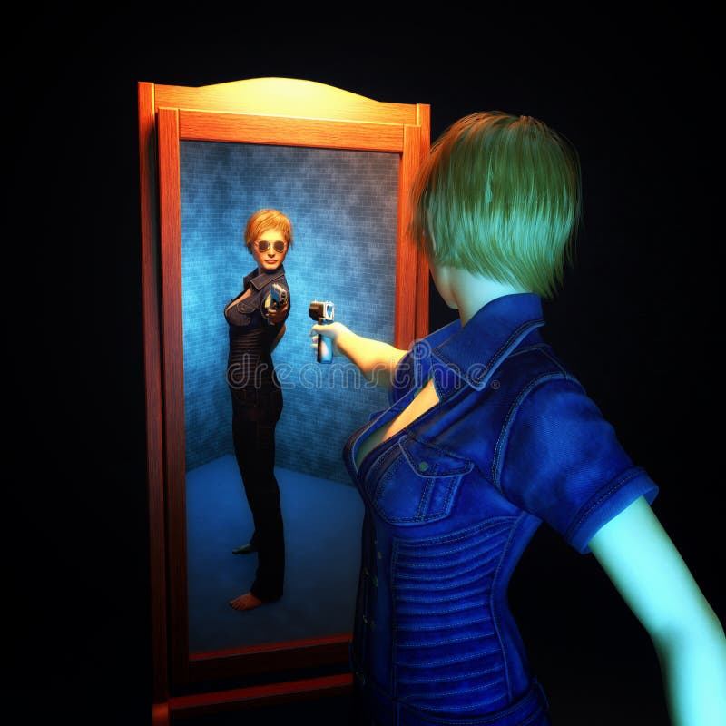 Shooting mirror stock illustration. Illustration of vigilante - 85015795