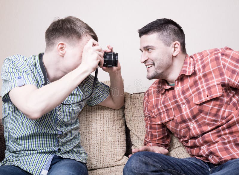 Two guys taking selfie stock photo. Image of friendship - 70860720