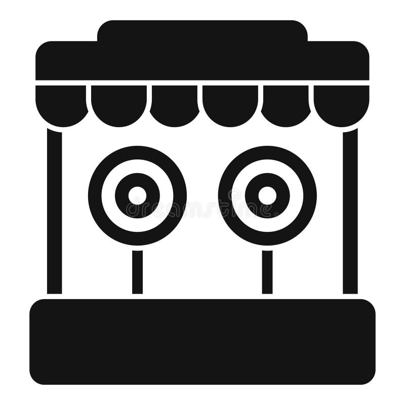 Shooting Range Booth with Targets at Amusement Park Icon Stock ...