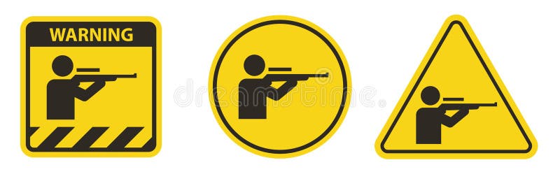 Shooting Range Diamond Caution Sign Rifle Range Symbol Stock Vector ...