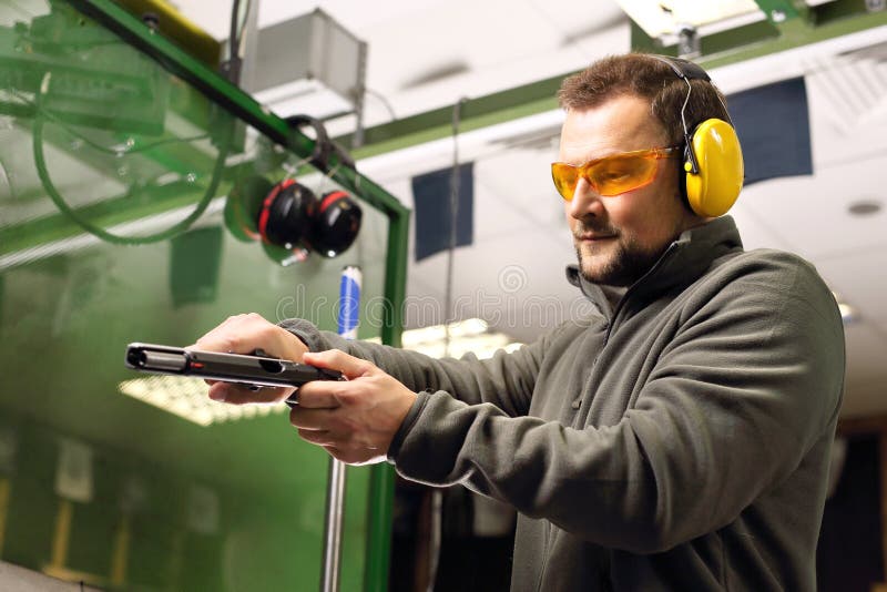Shooting range. stock image. Image of instructor, concentration - 80072269