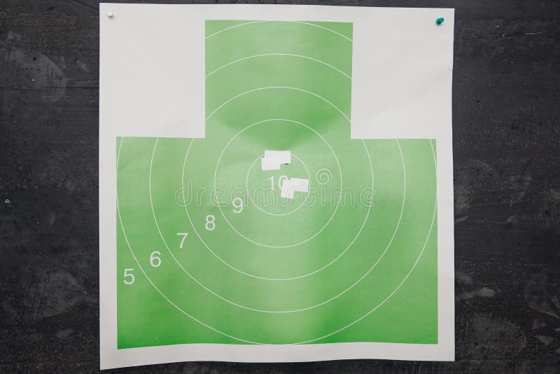 Shooting Range Gun. Paper Target in White and Green Color for Hit Stock ...