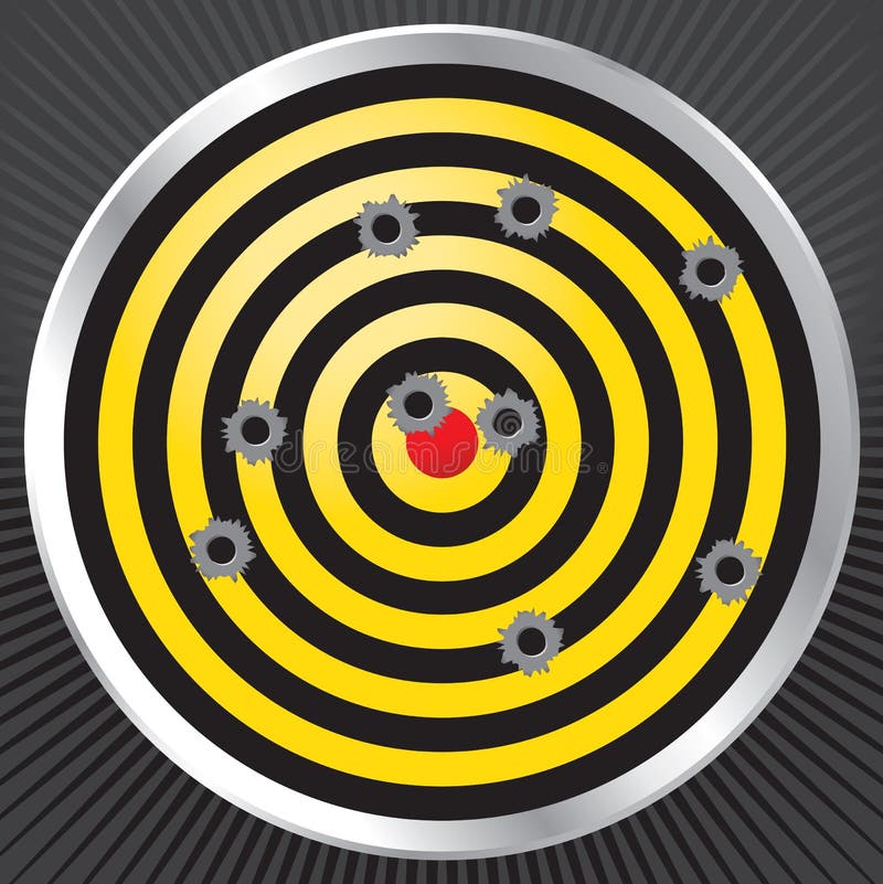 Shooting Range Gun Target with Bullet Holes Stock Vector - Illustration ...
