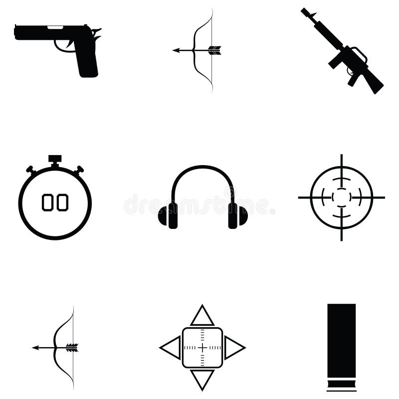 Shooting range icon set stock vector. Illustration of design - 120571201