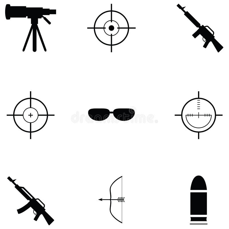 Shooting range icon set stock vector. Illustration of sport - 120571268