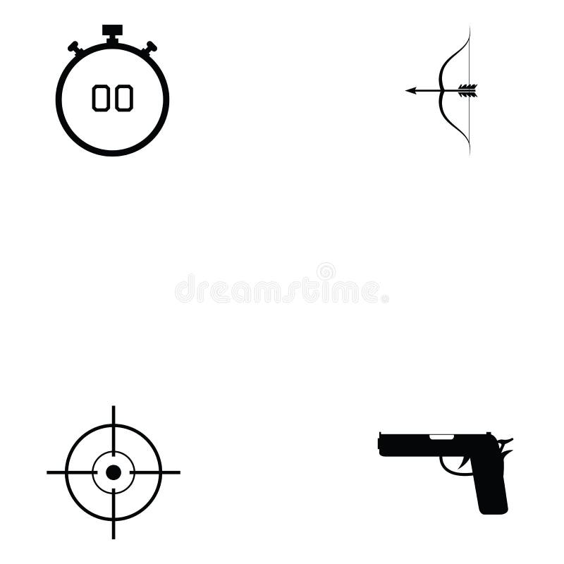 Shooting range icon set stock vector. Illustration of symbol - 120571272