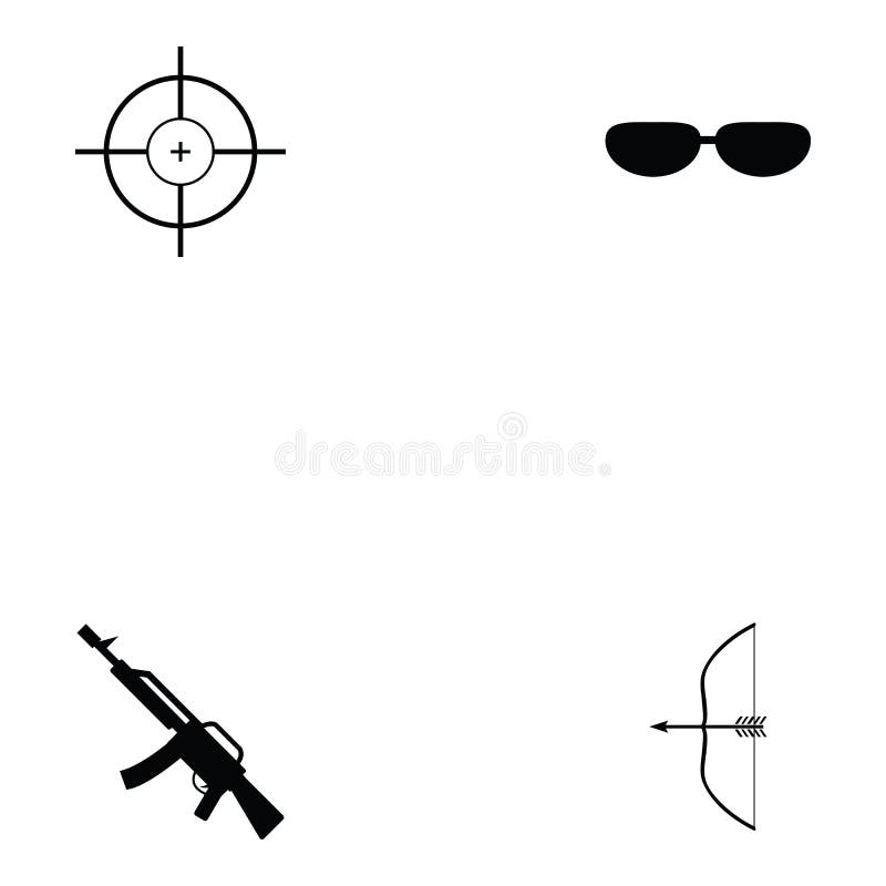 Shooting range icon set stock vector. Illustration of weapon - 120571297