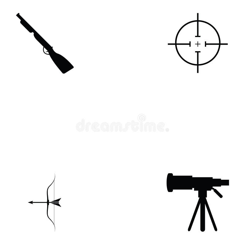 Shooting range icon set stock vector. Illustration of weapon - 120571297