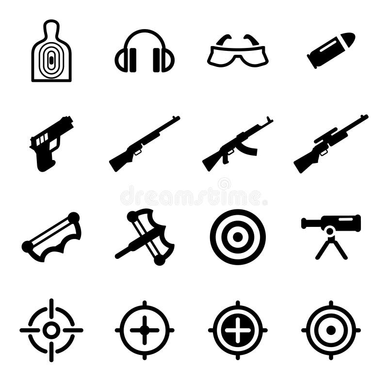 Shooting Range Icons stock vector. Illustration of headphones - 67049545