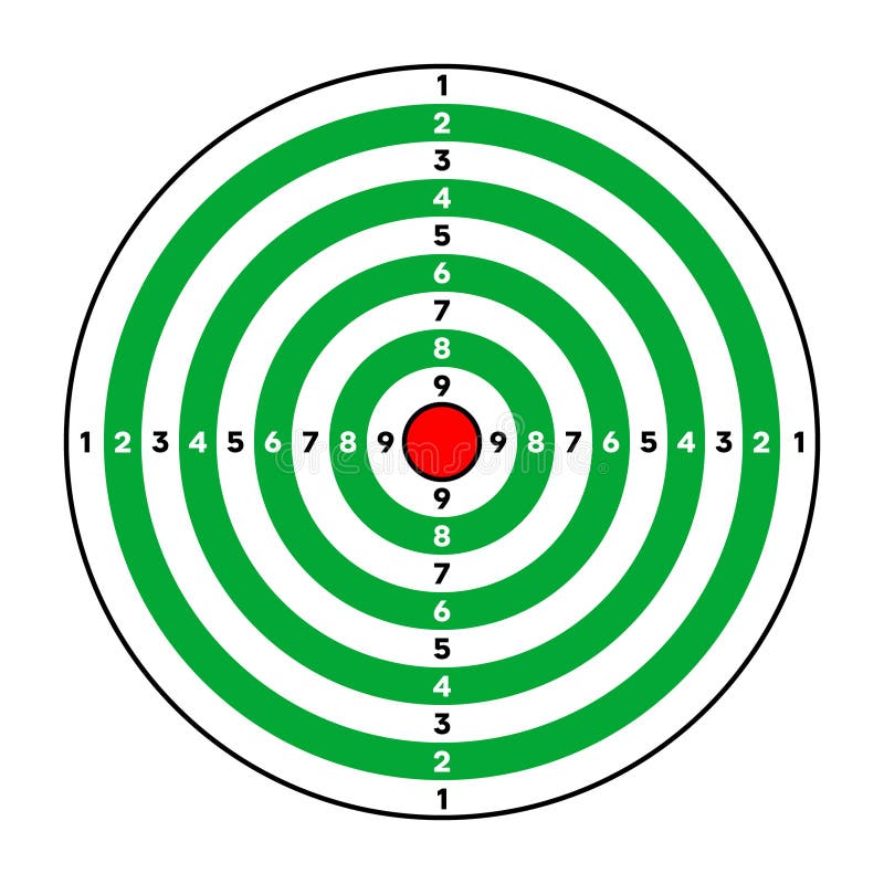 Shooting Range Paper Target with Divisions, Marks and Numbers. Archery ...
