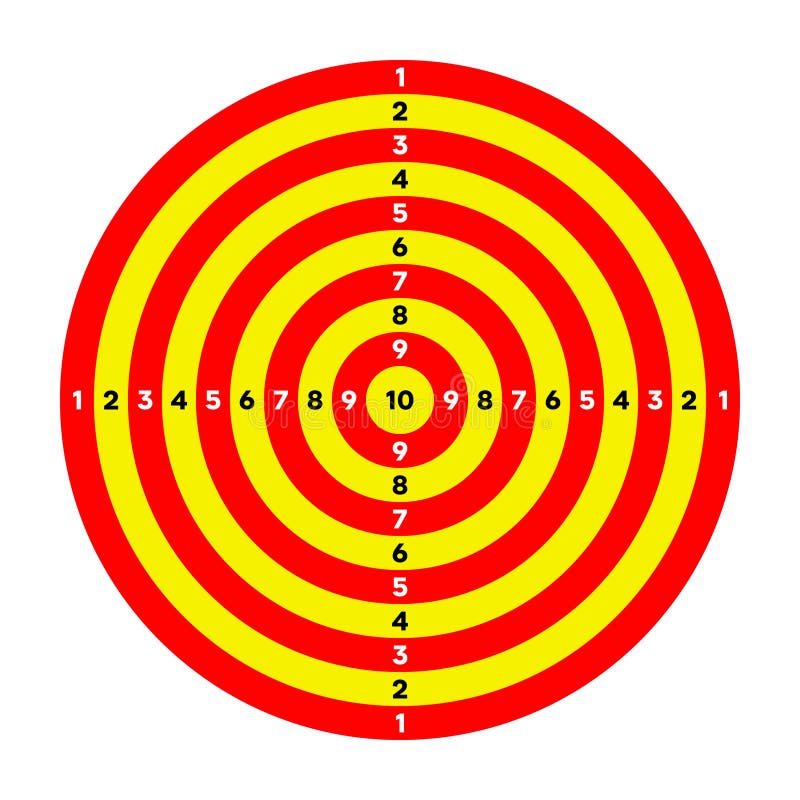 Shooting Range Paper Target with Divisions, Marks and Numbers. Archery ...