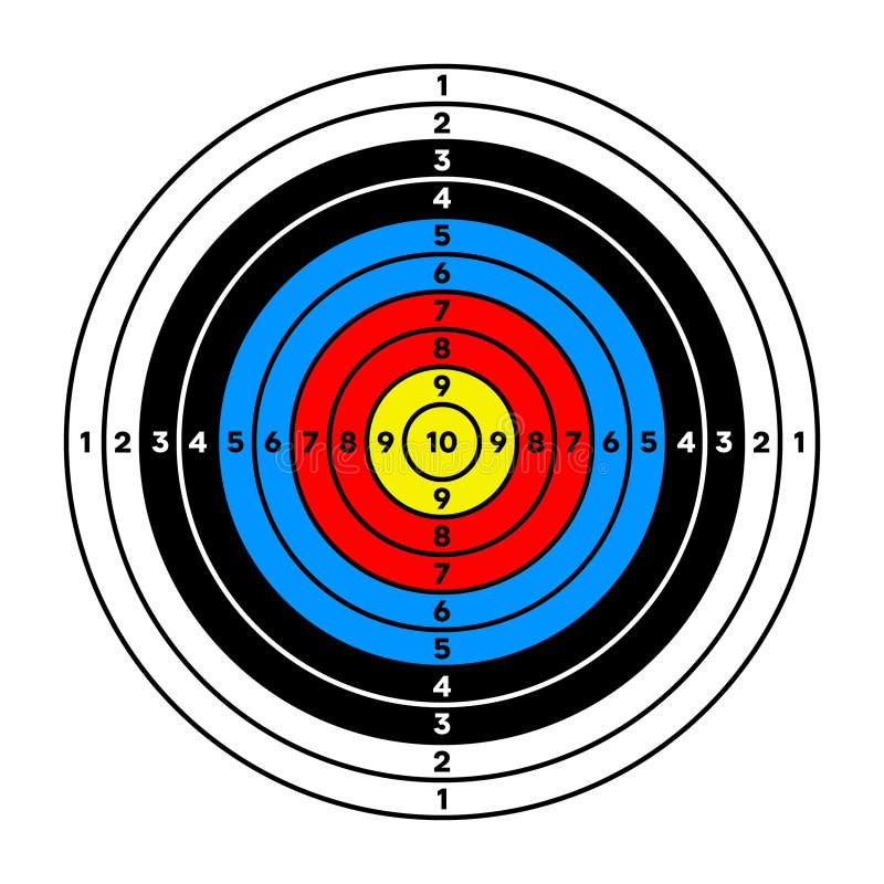 Shooting Range Paper Target with Divisions, Marks and Numbers. Archery ...