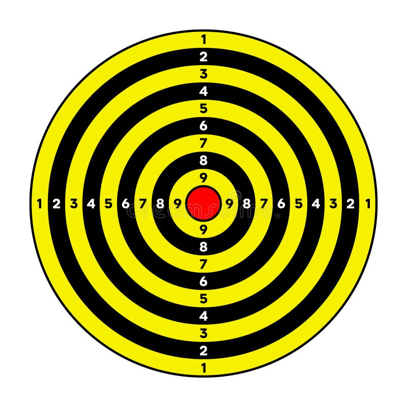 Shooting Range Paper Target with Divisions, Marks and Numbers. Archery ...
