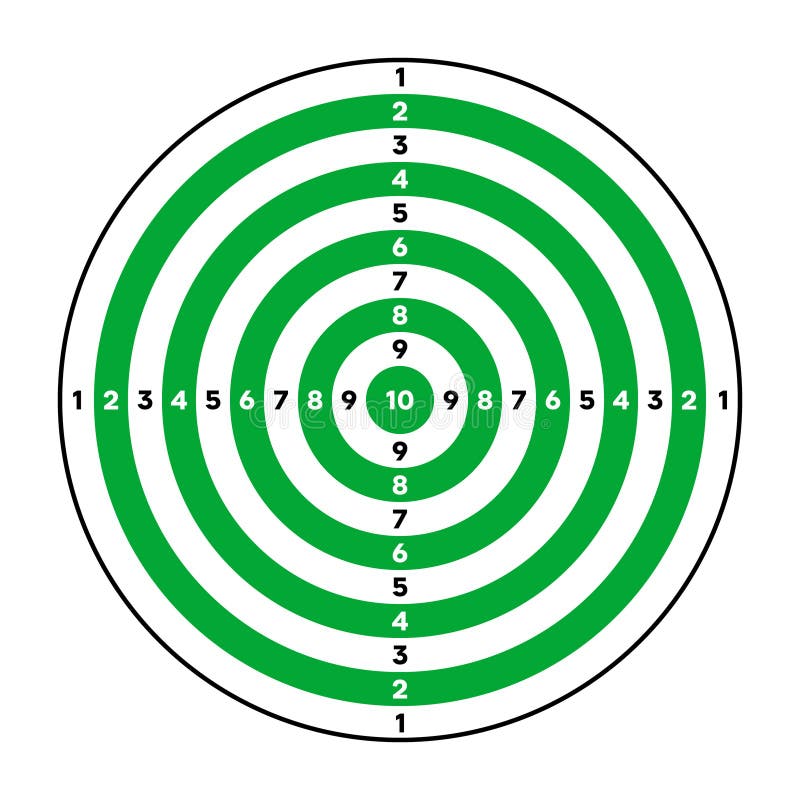 Shooting Range Paper Target with Divisions, Marks and Numbers. Archery ...