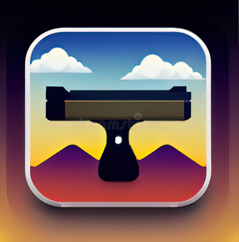 Shooting Range Software App Icon. Generative AI. Stock Illustration ...
