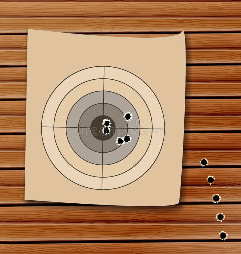 Shooting Range Target with Bullet Holes Stock Vector - Illustration of ...