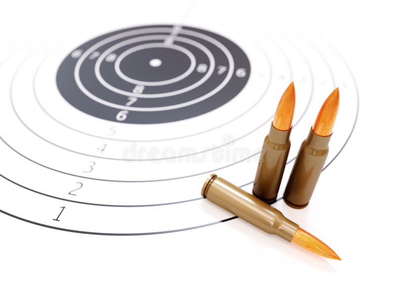 Shooting Range and Target Concept 3d Illustration Stock Illustration ...