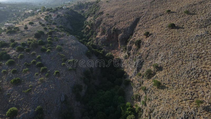 Shooting a Ravine with Bushes from Drone Stock Footage - Video of ...
