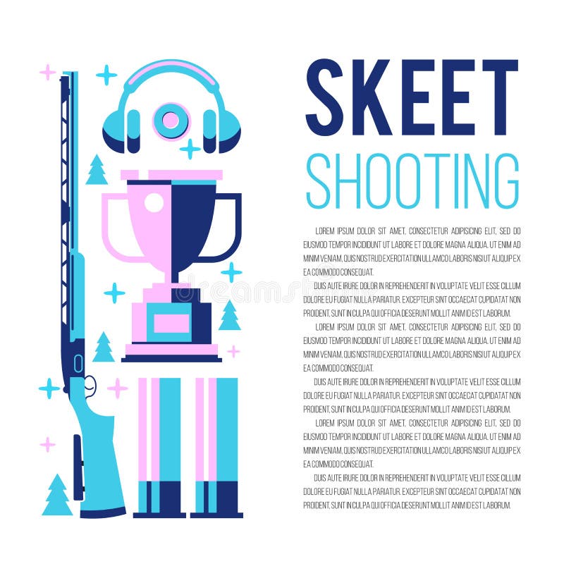 Shooting Skeet. Set of Design Elements with Place for Tex Stock Vector ...