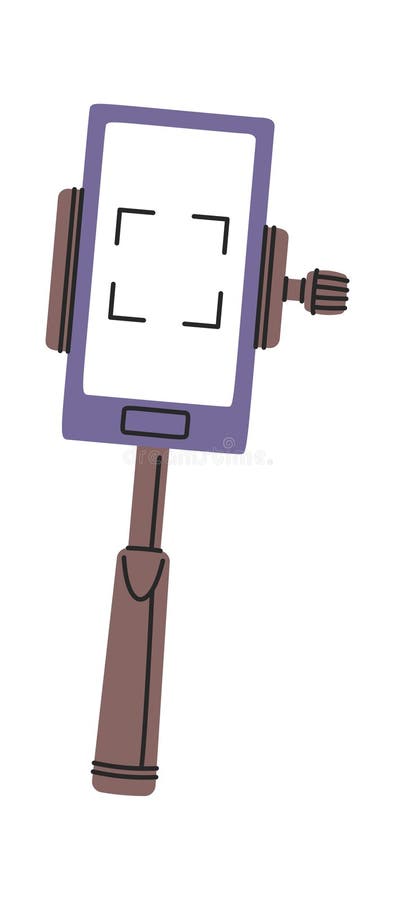 Shooting Smartphone Camera Selfie Stick Stock Vector - Illustration of ...