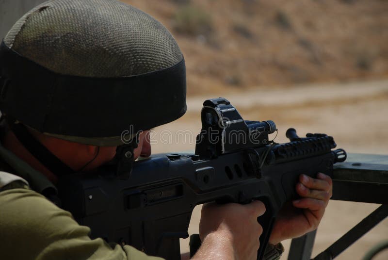 American Soldier Pointing His Rifle Stock Photo - Image of forces ...