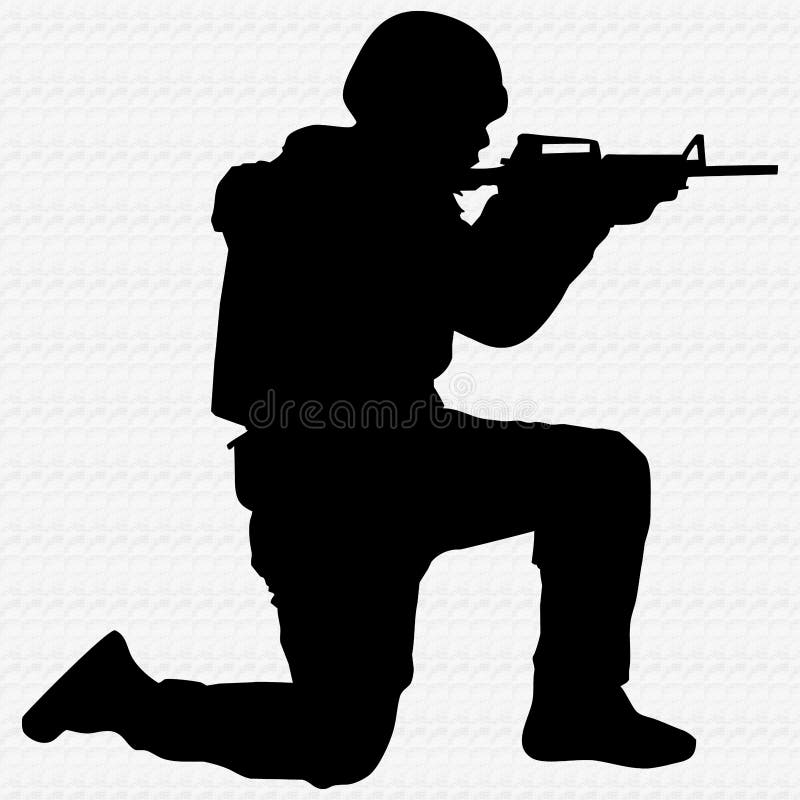 Illustration of a Shooting Soldier, Vector Draw Stock Vector ...