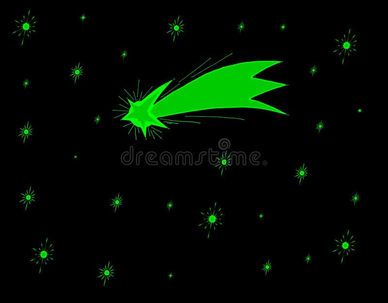 Artistic Shooting Star in a Starry Night Stock Illustration ...