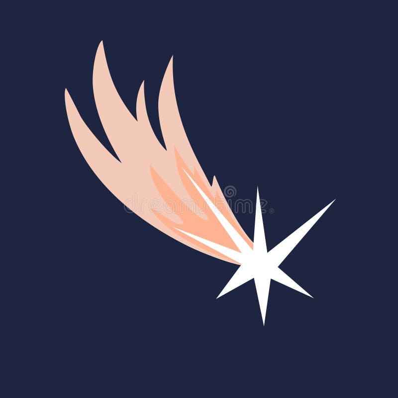 Shooting Star Cartoon Isolated Illustration. Comet Vector Stock Vector ...