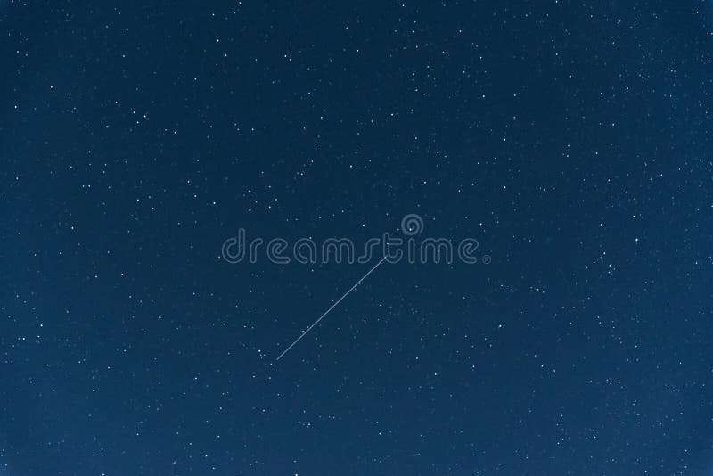 Shooting Star Falling in the Night Stock Photo - Image of darkness ...