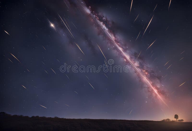 Shooting Star Going Across the Star Field Stock Illustration ...