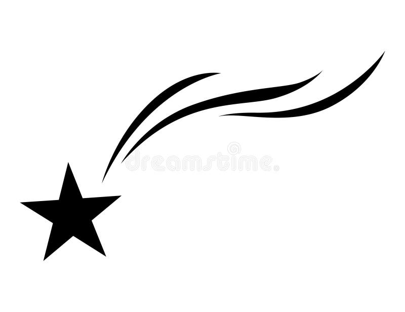 Shooting Star Icon. Falling Meteorite or Comet Stock Vector ...