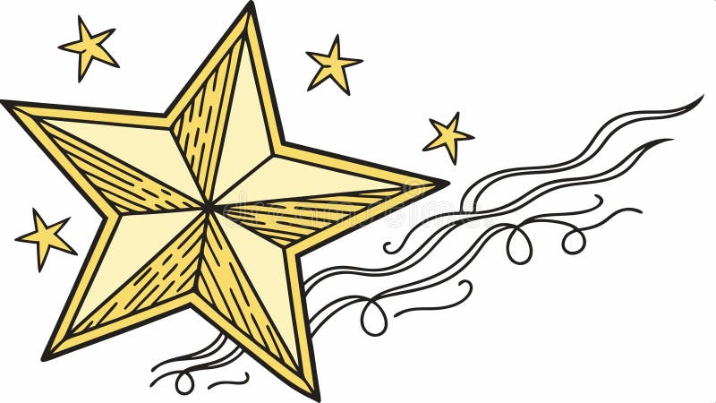Shooting Star Illustration, Wish and Magical Element in Vector Art ...