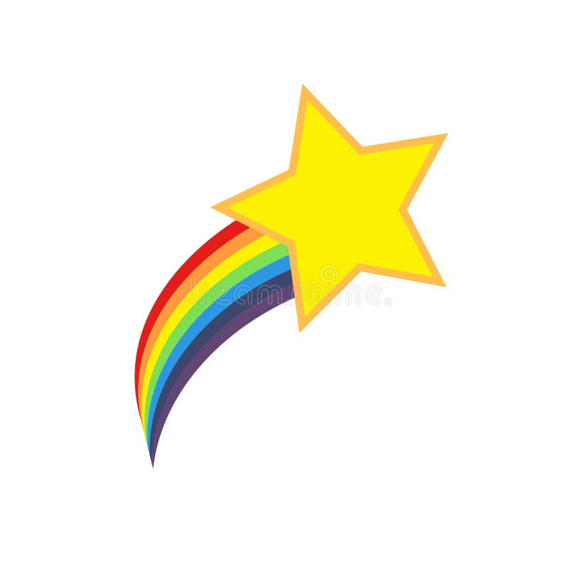Shooting Star Rainbow Vector Illustration Clip Art Stock Vector ...