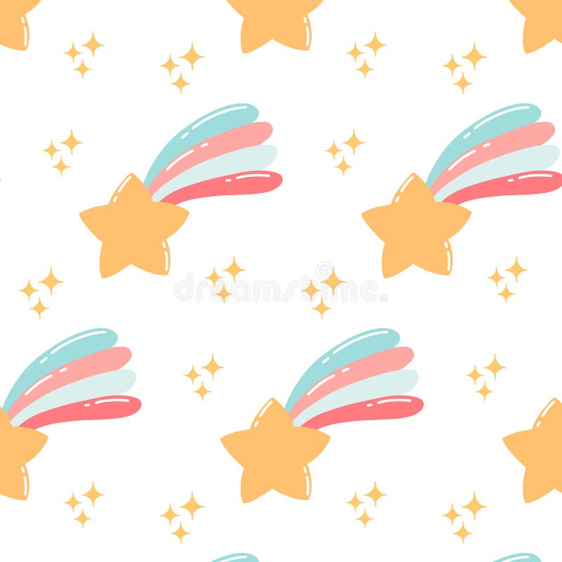 Shooting Star Seamless Pattern. Stock Vector - Illustration of star ...