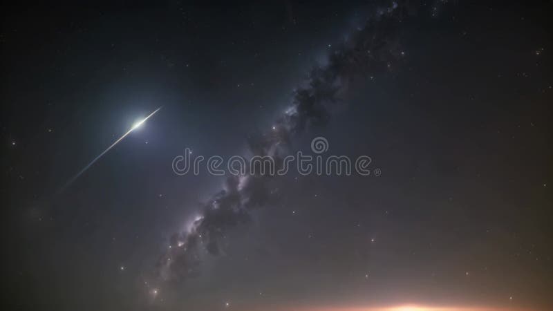 A Shooting Star Streaking Across the Dark Night Sky, a Stunning Capture ... A Shooting Star Streaking Across the Dark Night Sky, a Stunning Capture ...