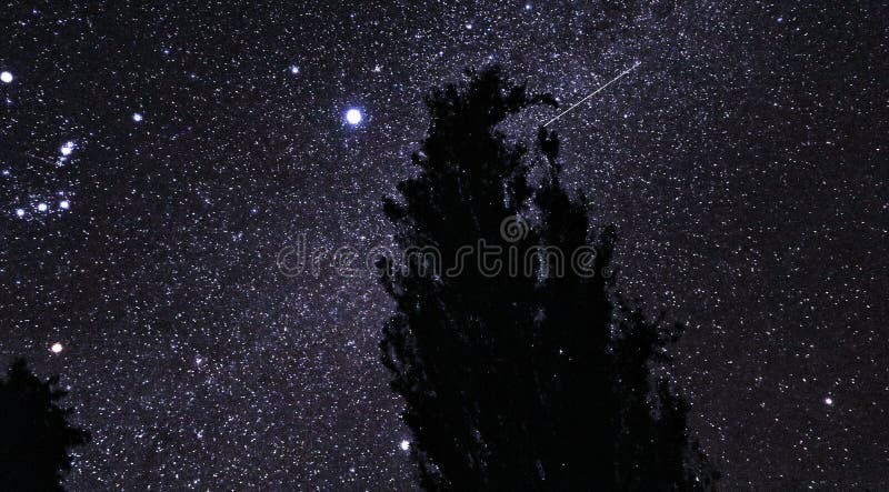 Shooting Star and Star-studded Sky. Stock Image - Image of starrynight ...