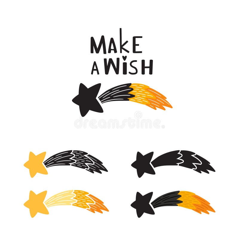 Shooting Star with a Tail in Various Colors Stock Vector - Illustration ...