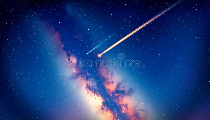 Shooting Star Themed Wallpaper. Stock Illustration - Illustration of ...