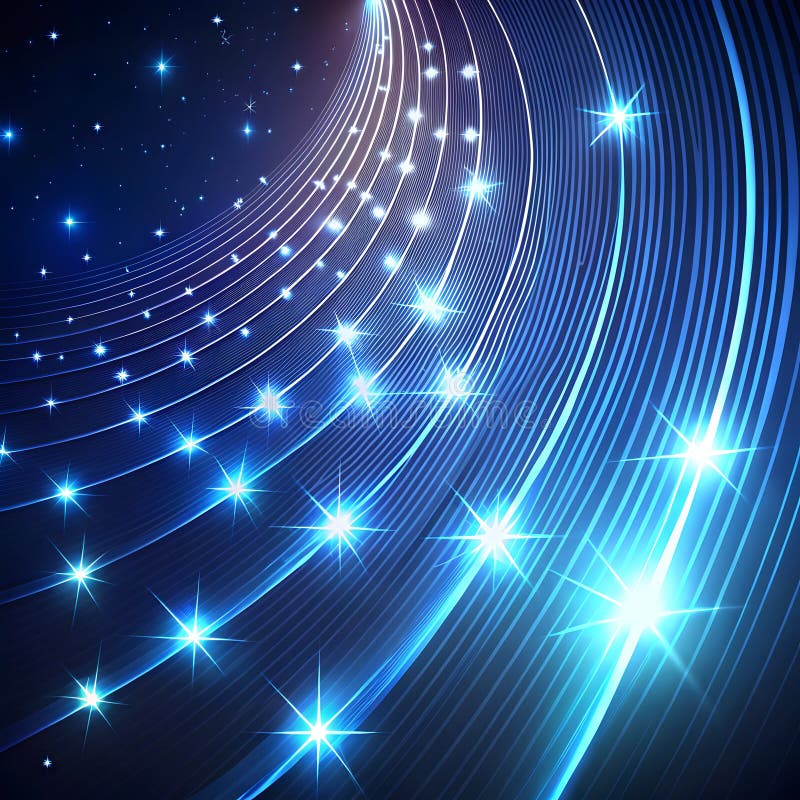 Shooting Star Trails Forming Glowing Wave Patterns Stock Illustration ...