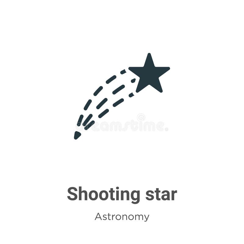 Shooting Star Vector Icon on White Background. Flat Vector Shooting ...