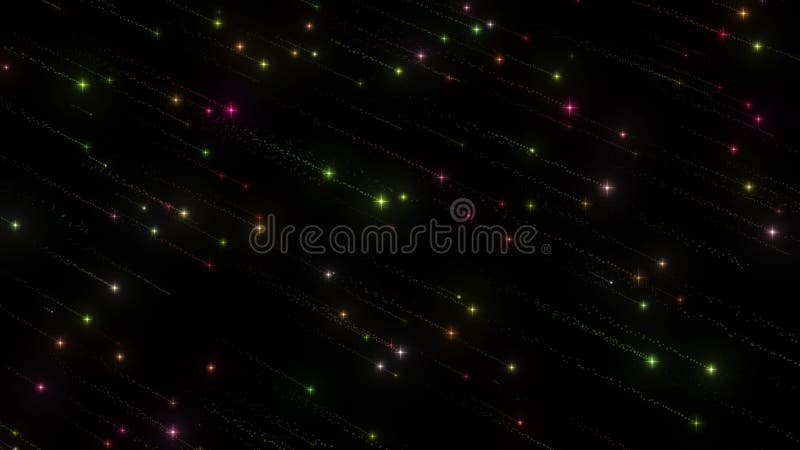 Shooting Stars Falling on Black Background. Blinking Glowing Stars ...